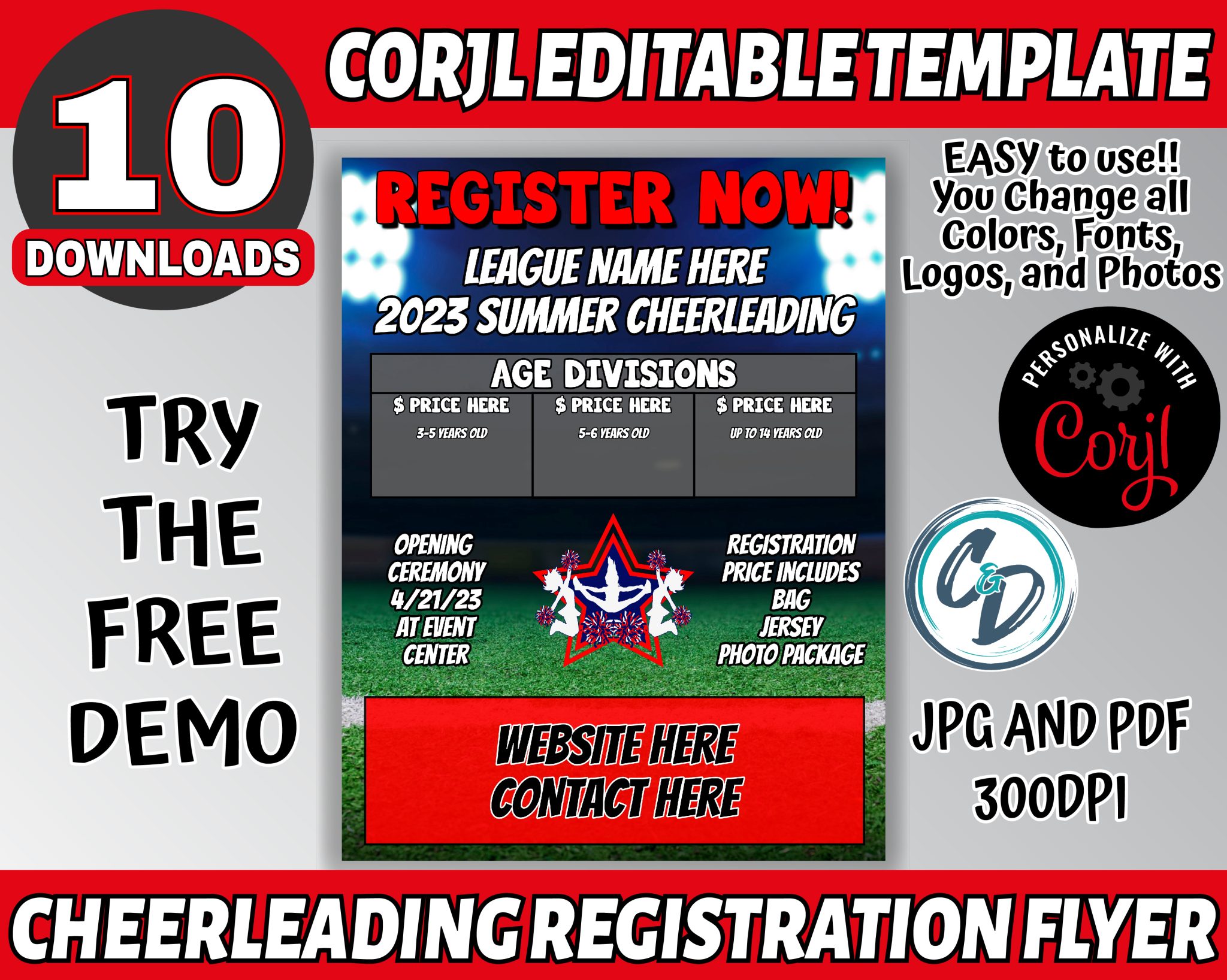 Cheerleading Registration Flyer – C and D Designs Co Shop