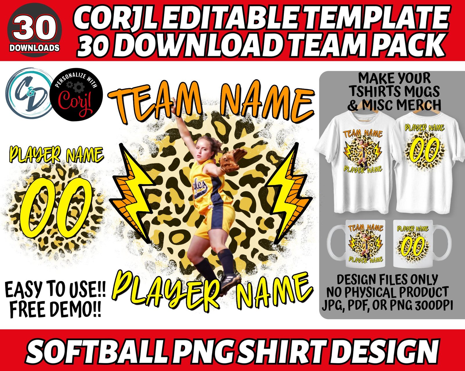 Softball PNG Design – C and D Designs Co Shop