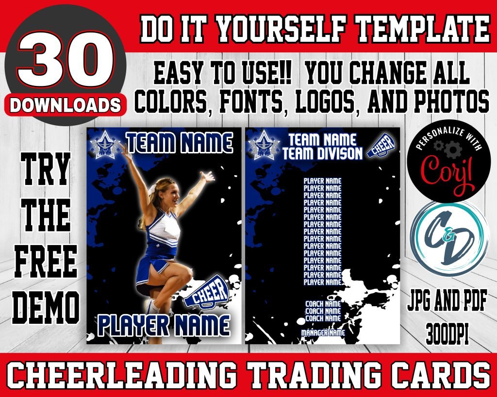 Cheerleading Trading Card – C and D Designs Co Shop