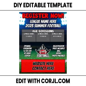 Football Registration Flyer – C and D Designs Co Shop