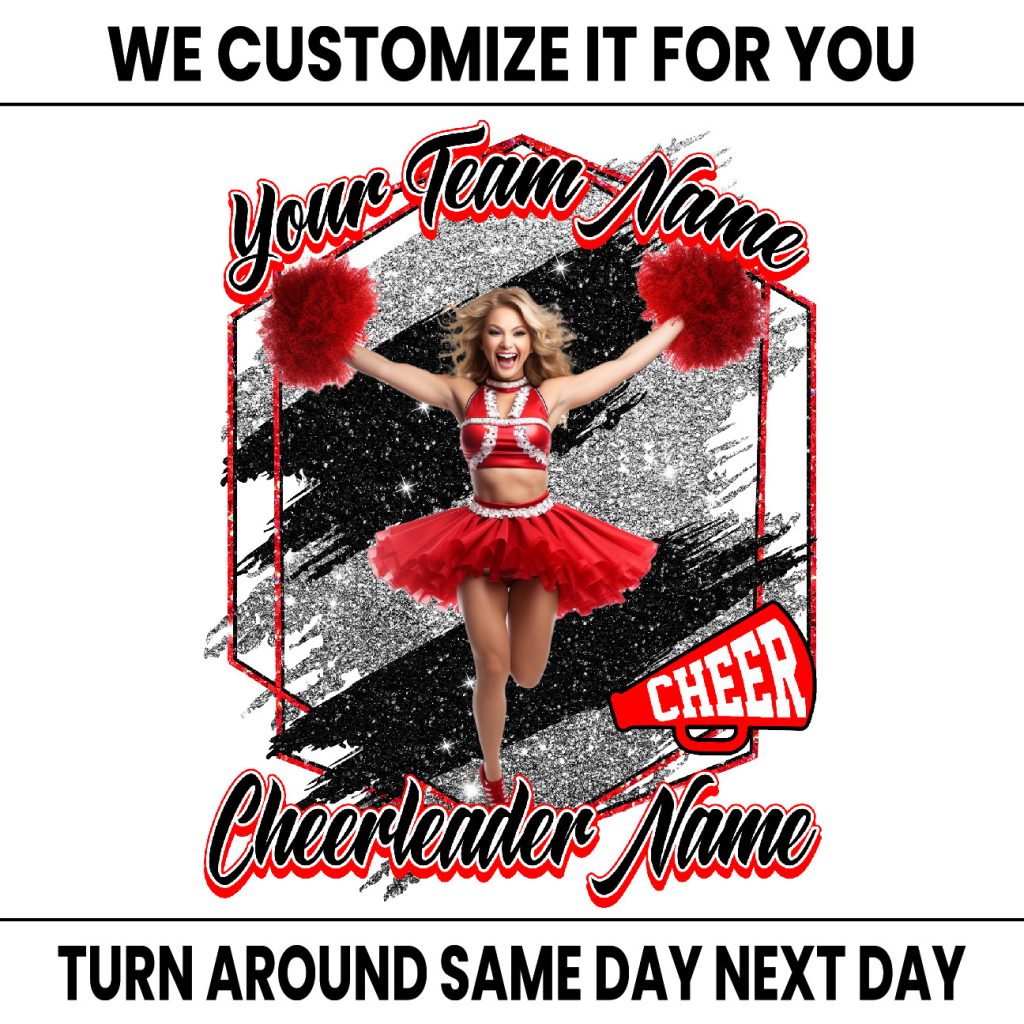 Custom Cheerleading Glitter Design With Player Photo – C and D Designs ...