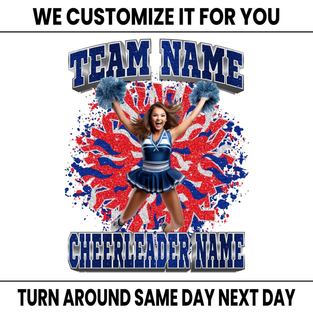Custom Cheerleading Glitter Pom Design With Player Photo – C and D ...