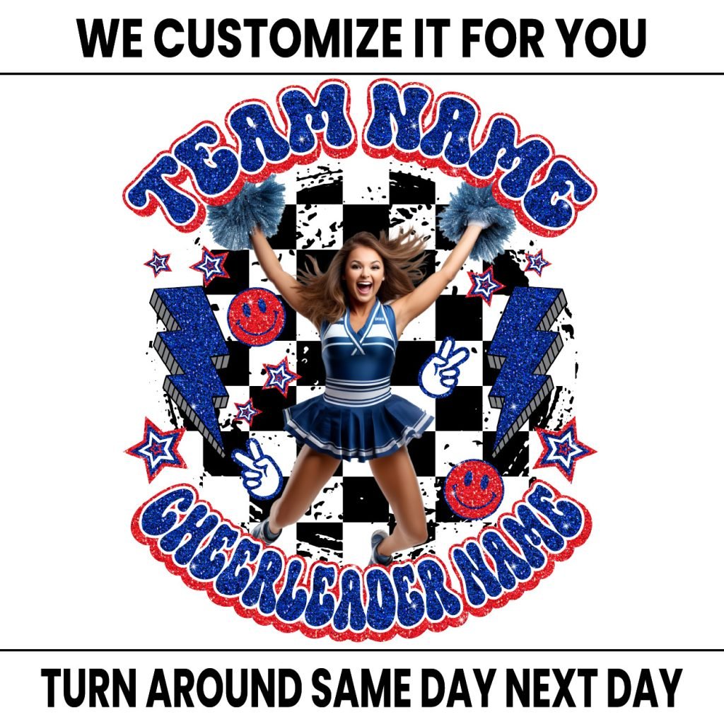 Custom Cheerleading Retro Design With Cheerleader Photo – C and D ...